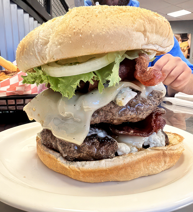 Blue cheese lovers, rejoice! This Bleu Bacon Burger is like a fancy cheese plate and a backyard barbecue had a delicious love child.