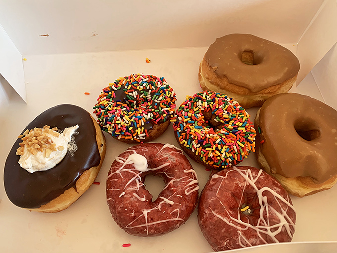 A box of happiness, sprinkled with joy. These colorful rings are like edible works of art.