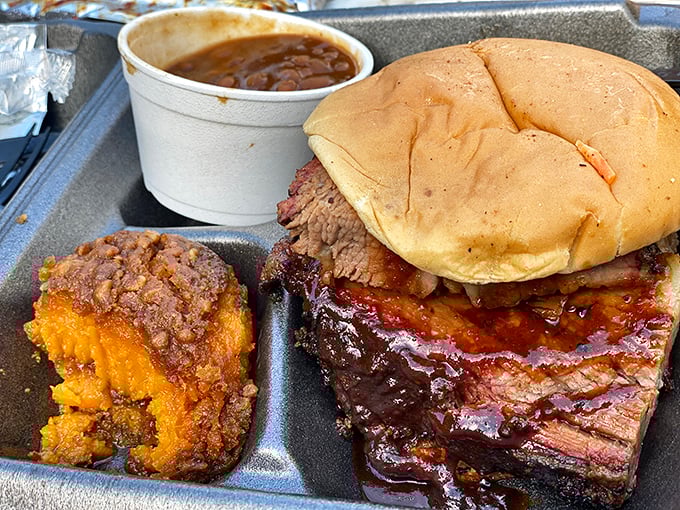 Holy smoke rings, Batman! This brisket burger isn't just a meal; it's a work of art. Juicy, tender, and guaranteed to make your cardiologist nervously eye their retirement plans.