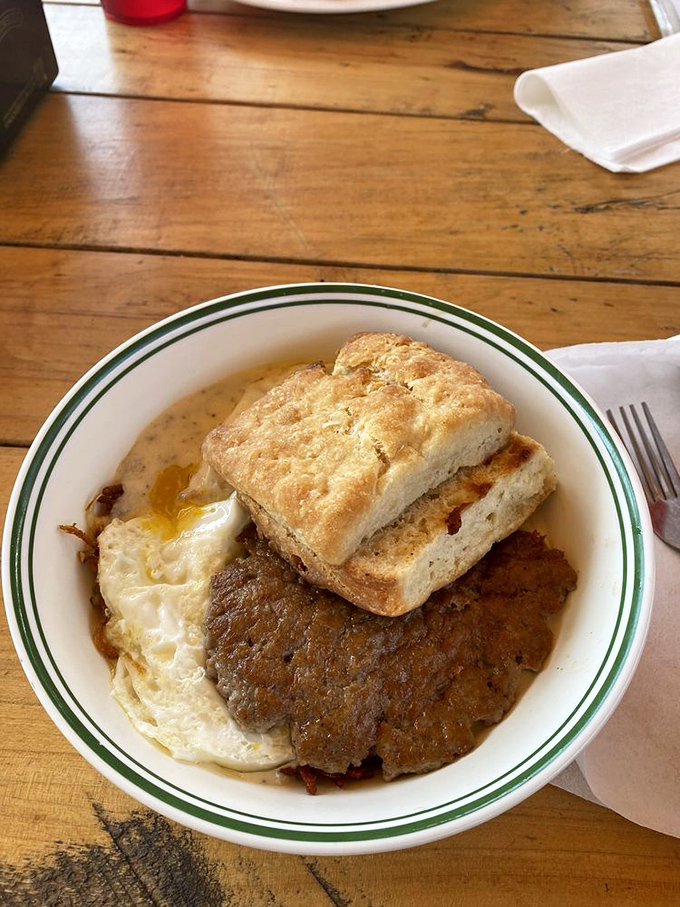 The Brown's Bowl: where hash browns go to achieve greatness. It's a mountain of morning magic that'll fuel your Nashville adventures.