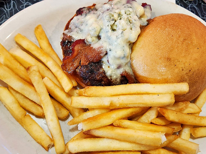 The dynamic duo of diner delights! This burger and fries combo is the Batman and Robin of comfort food.