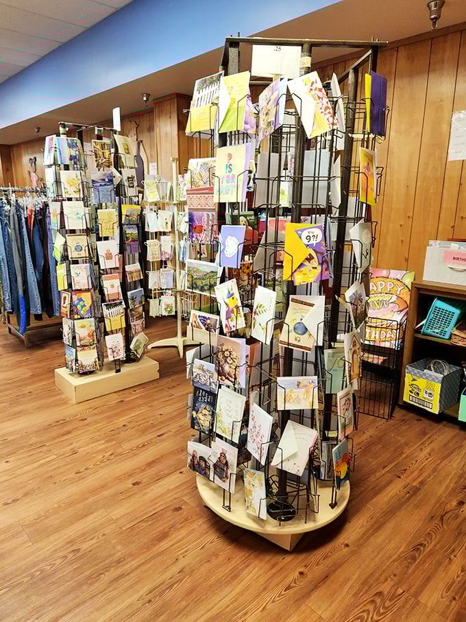 Greetings from the past! This card display is a carousel of memories, spinning tales of birthdays, holidays, and "just because" moments gone by.