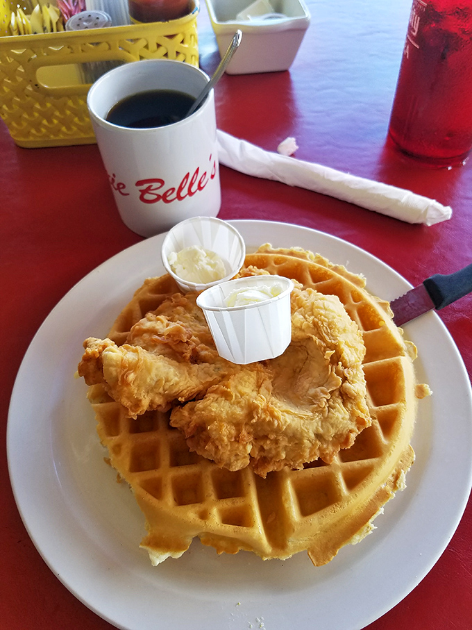 Chicken and waffles: the breakfast equivalent of a mullet - business on the bottom, party on top. This golden duo is here to rock your morning world.