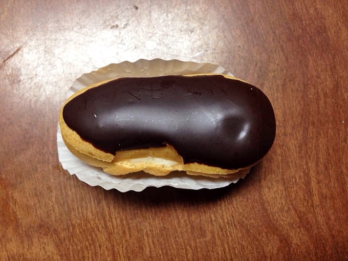 The chocolate &eacute;clair: Proof that sometimes, the best things in life come in long, creamy packages.