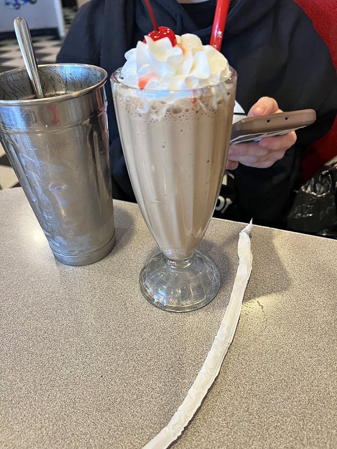 Chocolate heaven alert! This milkshake looks so good, it might just make you forget about your diet... and your name.