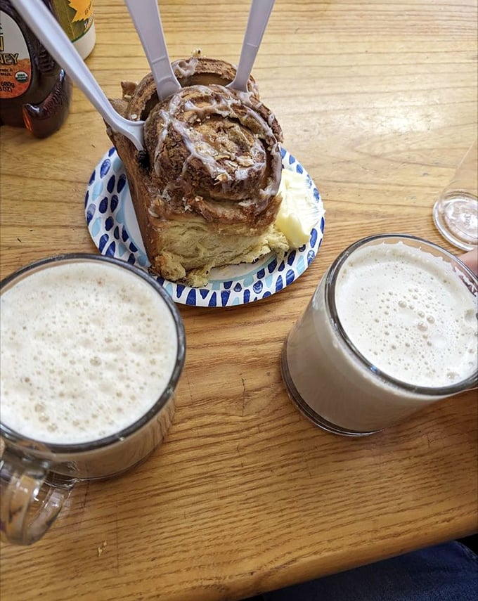 Coffee, cinnamon roll, and good company &ndash; the holy trinity of a perfect Alaskan morning. Just add a side of mountain views.