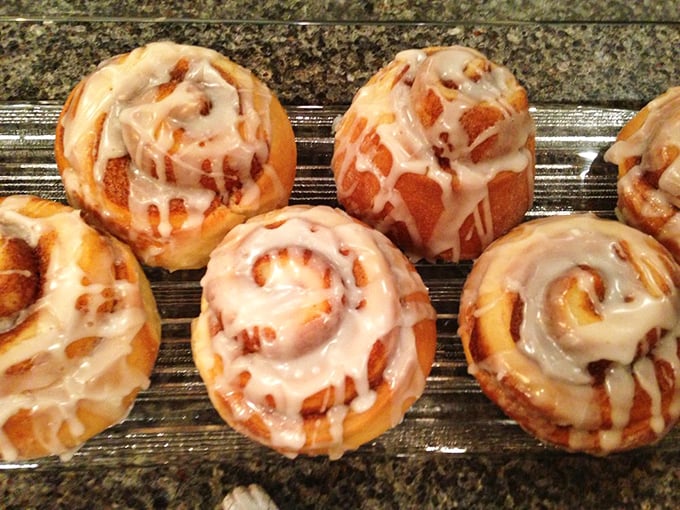 Up close and personal with pastry perfection. These swirls of cinnamon-sugar goodness are what dreams (and stretchy pants) are made of.