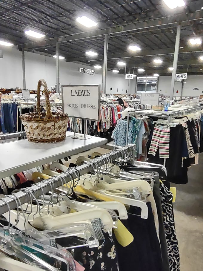 Ladies, start your engines! This clothing section is like a NASCAR race of fashion, where every decade takes a victory lap.