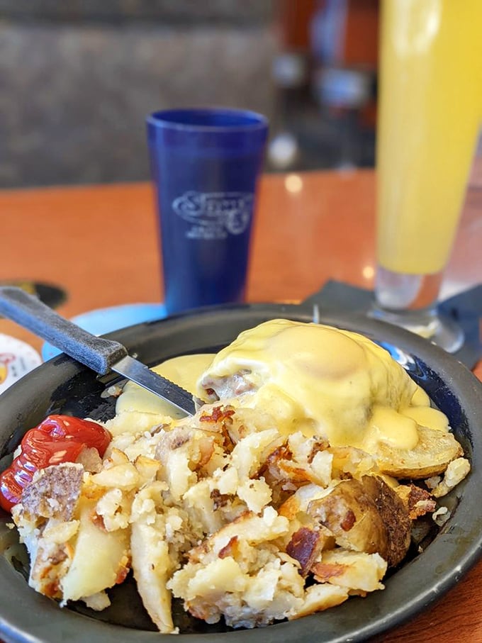 Corned beef benedict: Eggs Benedict's rebellious cousin. It's what happens when Irish tradition crashes an all-American breakfast party.