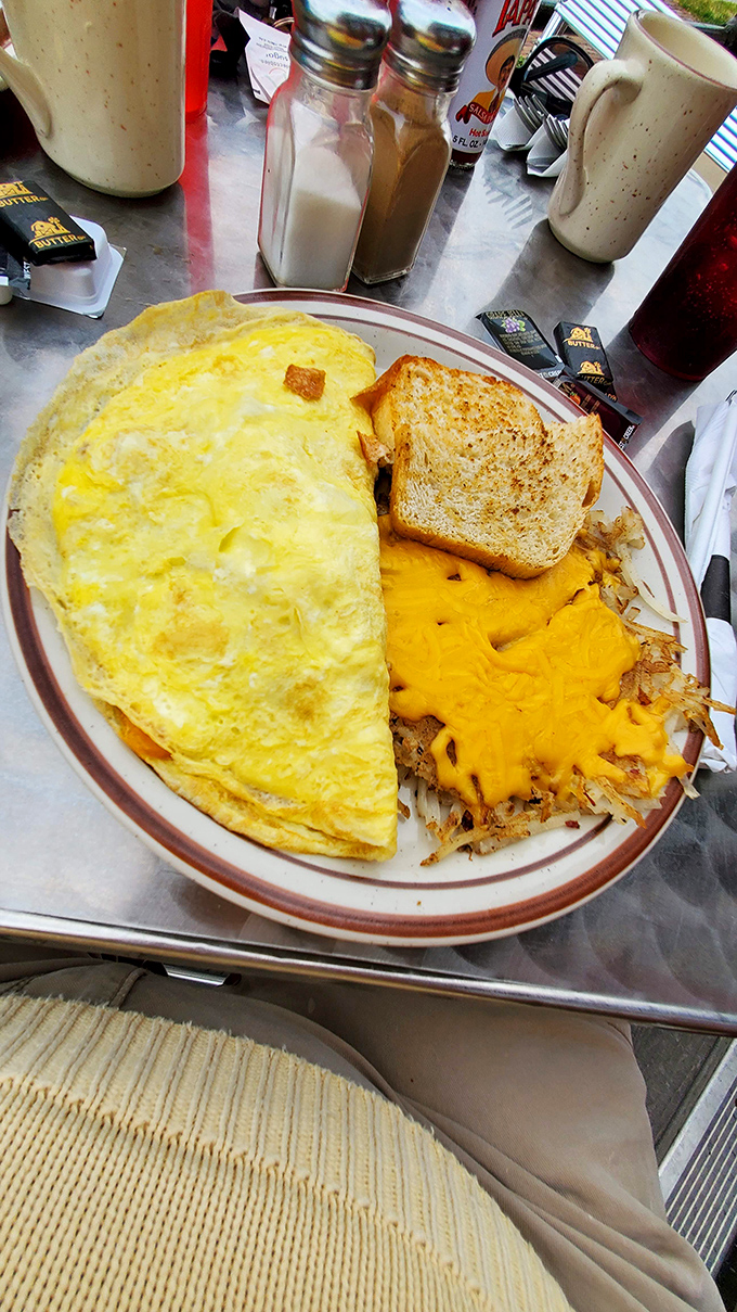 Denver, we have liftoff! This omelet is a mile high in flavor, with cheese that stretches farther than the Rocky Mountain skyline.