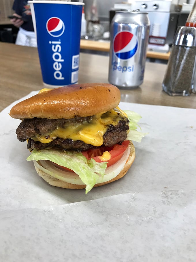 Double the patty, double the pleasure! This cheeseburger isn't just a meal, it's a challenge to your jaw and a love letter to your taste buds.