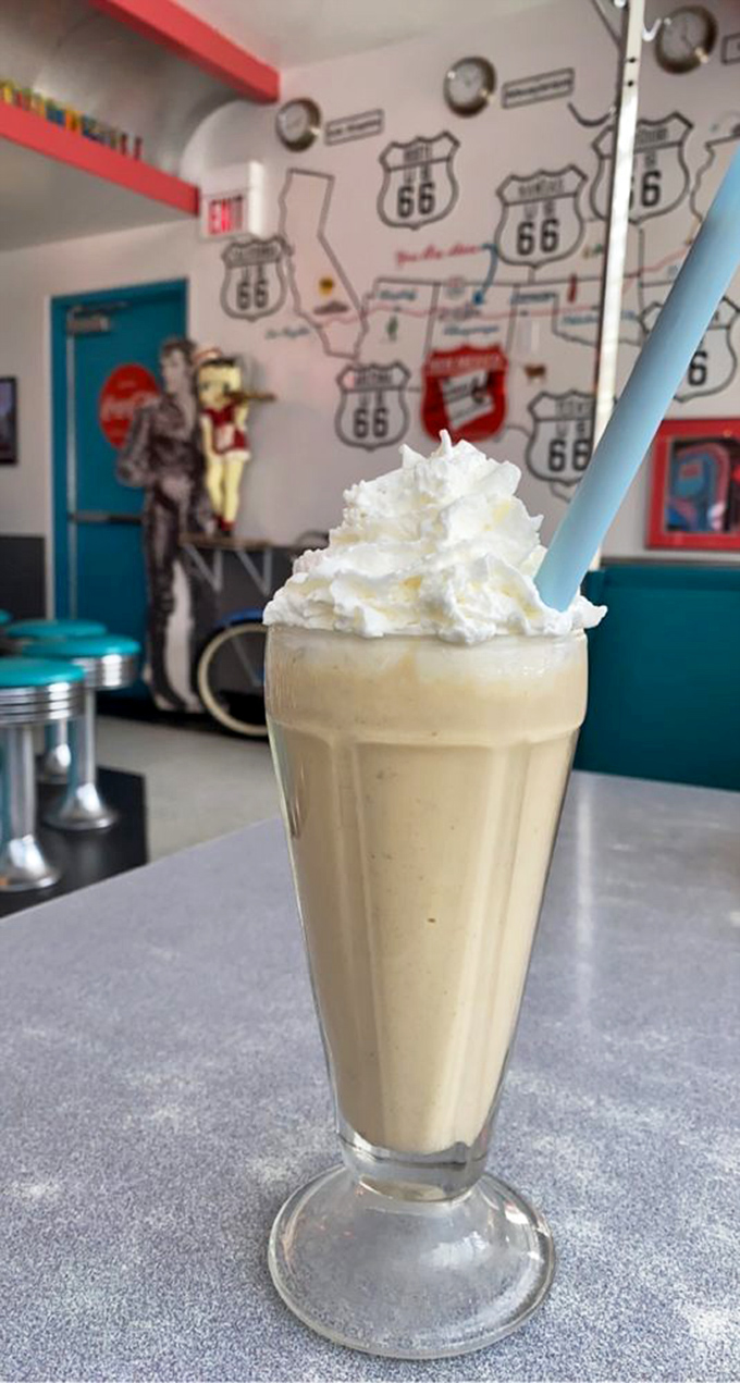The King would approve! This shake is more loaded than Elvis's jumpsuit - a creamy tribute topped with a cloud of whipped cream.