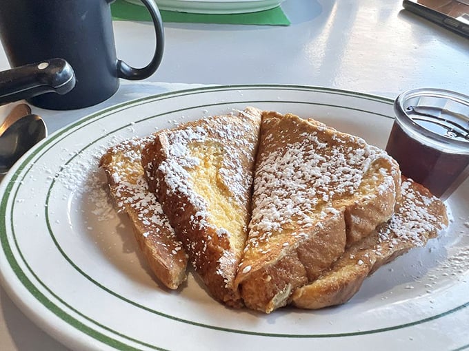 French toast dusted with powdered sugar like the first snow on the Sangre de Cristos&mdash;simple perfection that needs no passport.
