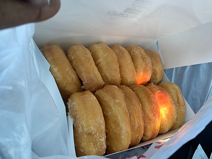 Golden rings of perfection! These glazed beauties are so light, they might float away if not for their sweet, sugary armor.