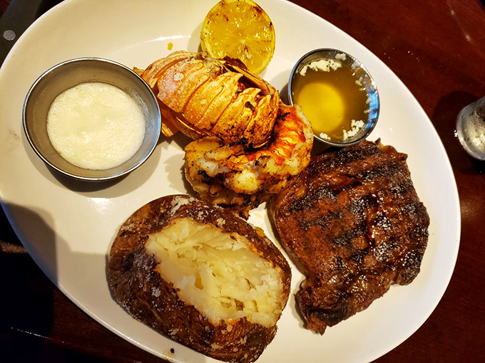 Surf meets turf in a culinary tango that'll make your taste buds swoon. This plate is like the Ginger Rogers and Fred Astaire of dinner—pure elegance in motion.