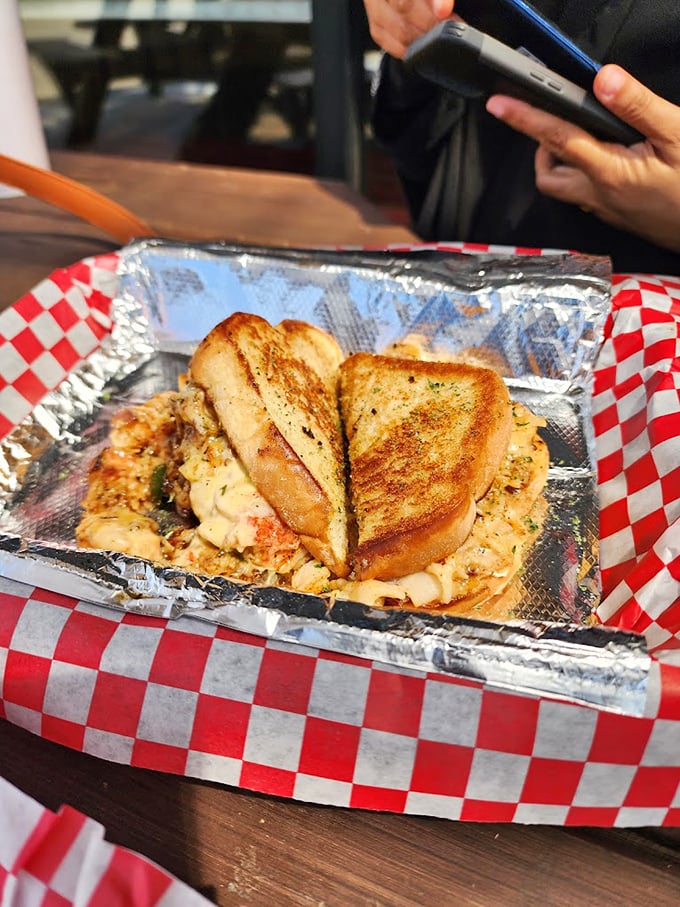 Meet the Lobster Melt: where comfort food meets luxury. It's like a grilled cheese got a glow-up from Queer Eye.