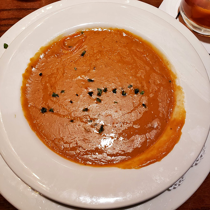 Red and robust, the Manhattan Clam Chowder stands ready to challenge its creamy cousin. It's like the feisty New Yorker of the soup world&mdash;bold, zesty, and unapologetically flavorful.