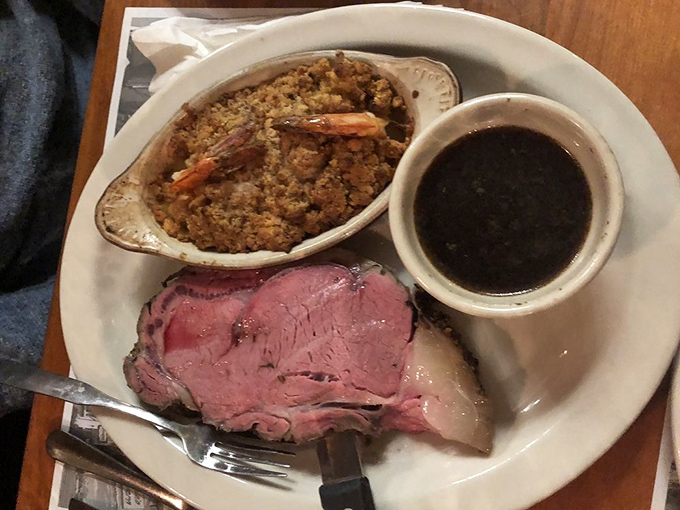 A match made in culinary heaven! Prime rib and shrimp - because sometimes you just can't choose between land and sea.