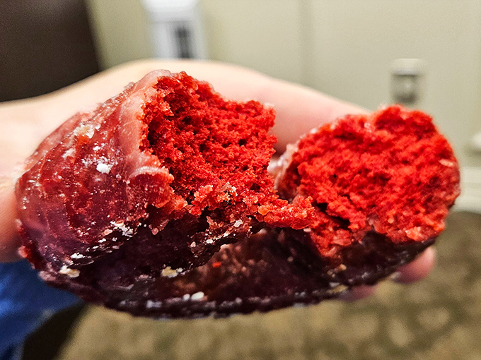 Red velvet so rich, it makes your wallet feel inadequate. Bite in and let the guilt melt away!