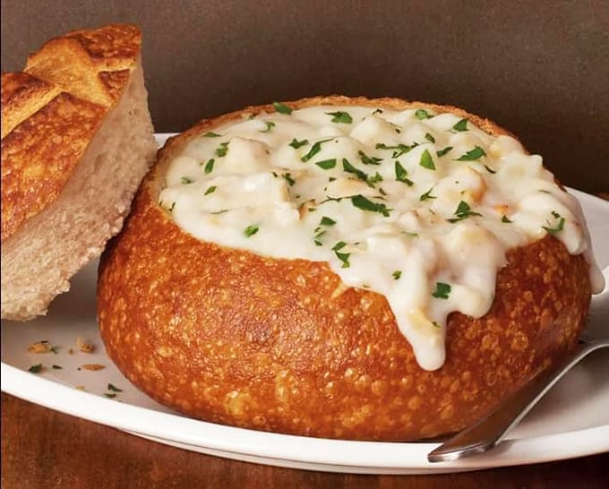 San Francisco, eat your heart out! This bread bowl of creamy clam chowder is like a warm hug for your taste buds.