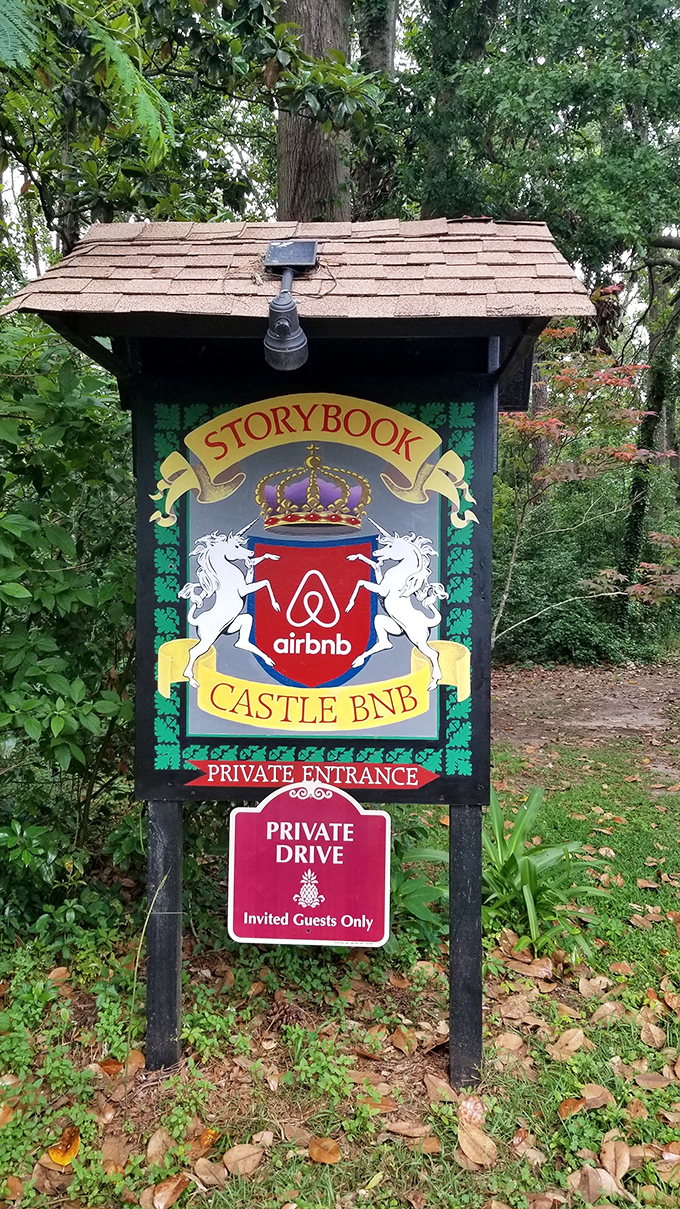 "Storybook Castle BnB" &ndash; where even Cinderella would trade in her glass slipper for a comfy pair of slippers and a good night's sleep.