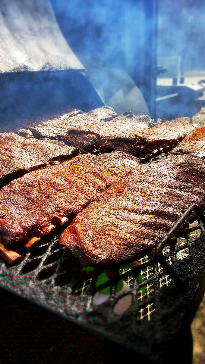 Smoky perfection, times infinity! These glistening racks of ribs are a testament to Pappy's pit mastery.