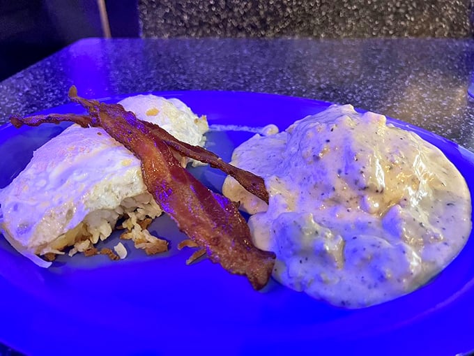 The "Perfect Breakfast" lives up to its name. This plate is a symphony of morning flavors, conducted by a maestro who clearly knows their way around a griddle.