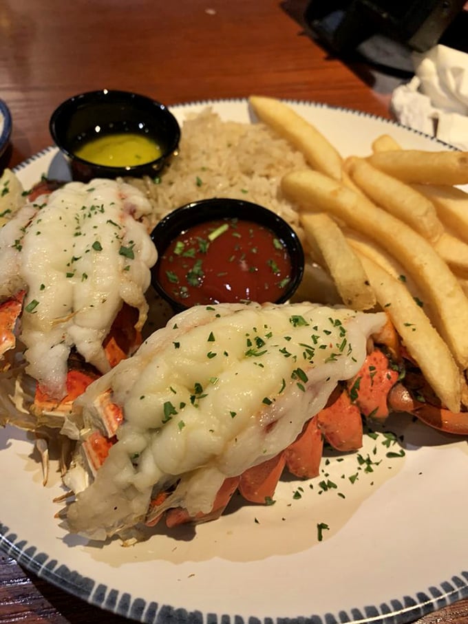 Twin tails, double the fun! These lobster tails are so perfectly prepared, they might just do a synchronized swim off your plate.