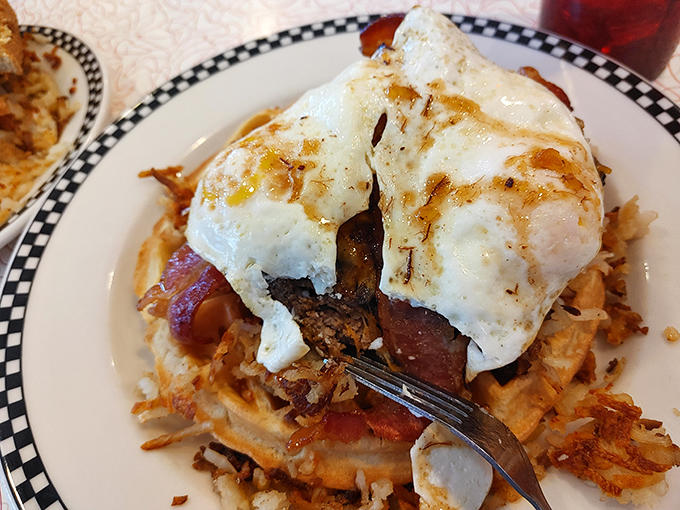 Who needs a red carpet when you've got this star-studded waffle? Dressed to impress with butter pats playing the role of paparazzi.