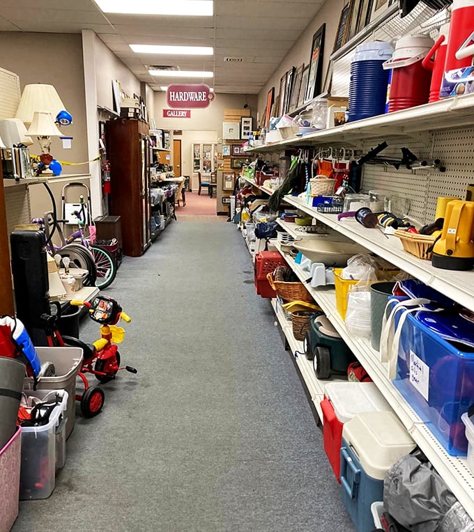 Hardware heaven or DIY dreamland? This aisle has more tools than my neighbor's garage &ndash; and trust me, that's saying something.