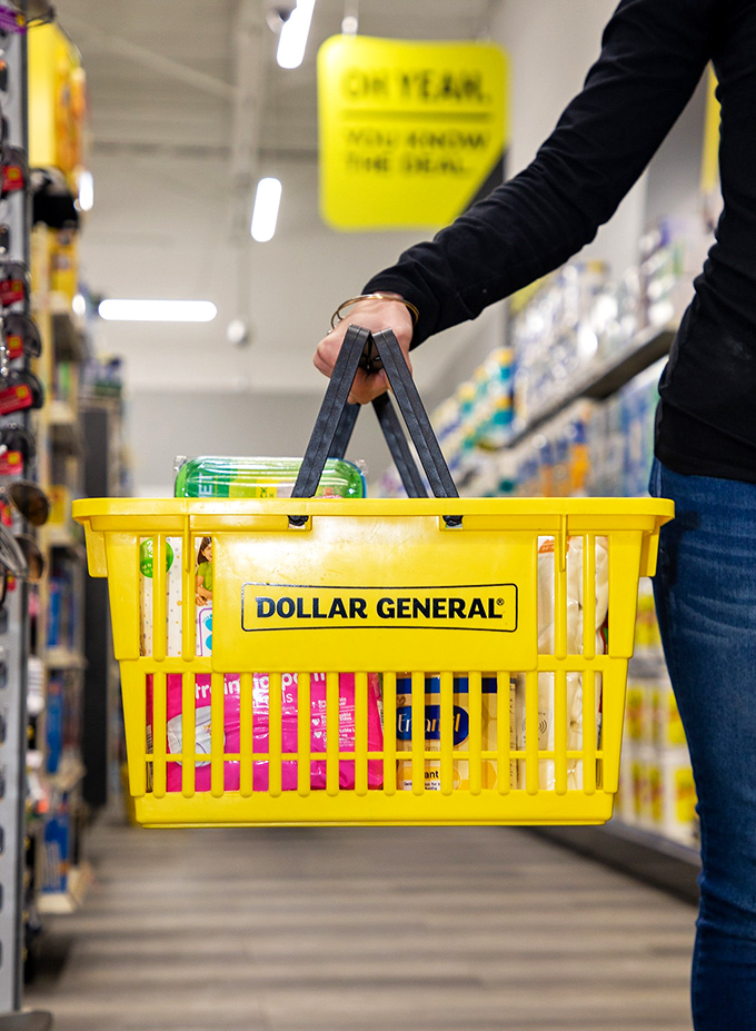 That distinctive yellow basket &ndash; the modern-day equivalent of a treasure chest, just waiting to be filled with affordable bounty.