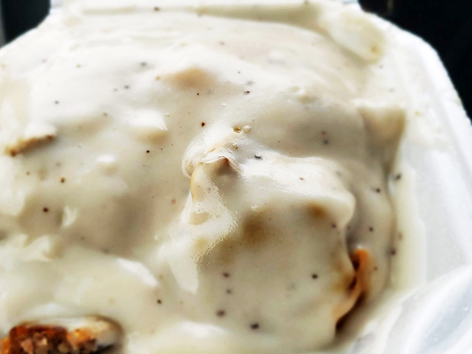 Biscuits swimming in a sea of creamy pepper-flecked gravy. Comfort food so good, it could solve international conflicts.