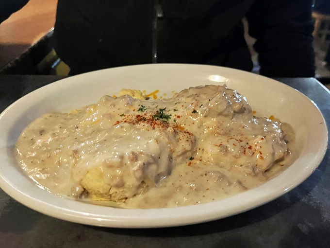 Fluffy clouds of carb-loaded heaven. These biscuits are so light, they might float away if not anchored by that luscious gravy.