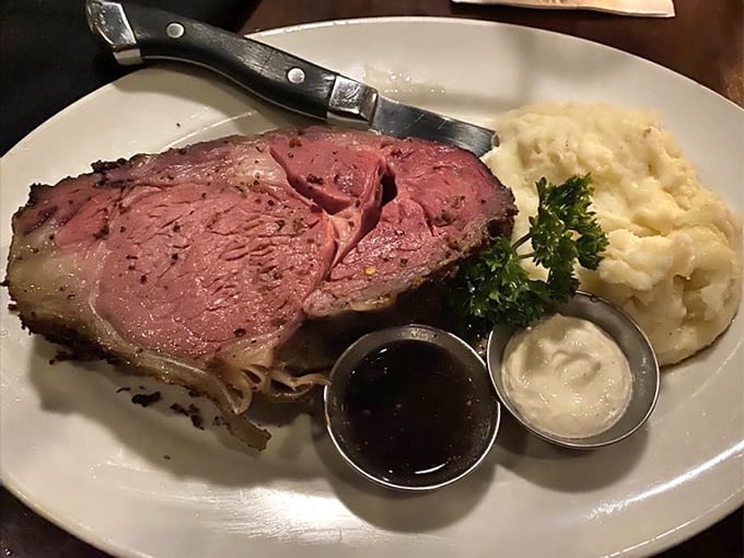 The classic prime rib, folks &ndash; it's not just a meal, it's a meaty masterpiece. Tender, juicy, and ready for its close-up.