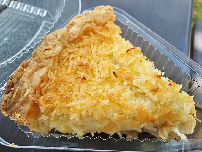 Cloud nine, meet fork. This coconut cream pie looks so heavenly, it might just have angels singing backup with every bite.