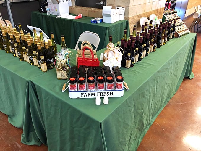 Farm fresh or flea market find? This booth blurs the line, offering a cornucopia of bottled delights that would make even Martha Stewart swoon.
