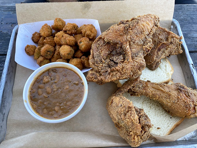 Finger-lickin' fantastic! This fried chicken is crunchier than your granddad's vinyl collection and twice as satisfying.