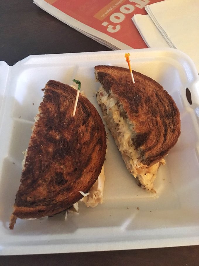 The grilled turkey Reuben: proof that poultry can party too. Golden, crispy, and oozing with melty goodness &ndash; it's a sandwich that struts.