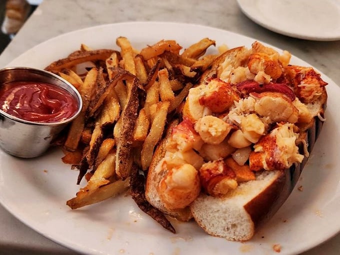 The lobster roll of legends: Chunks of sweet meat nestled in a golden bun &ndash; it's like summer decided to take a vacation in your mouth.