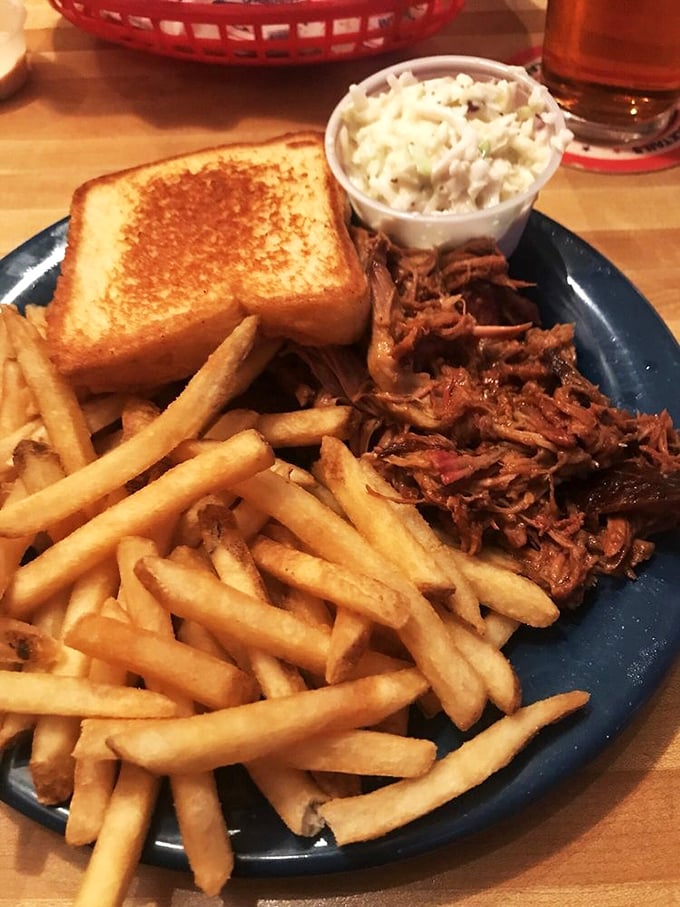 Pulled pork perfection! This plate is a symphony of flavors that'll have your taste buds doing the cha-cha slide across your palate.