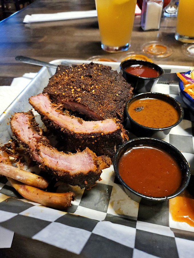 These ribs are so tender, they practically fall off the bone if you look at them sideways. Napkins: not optional.