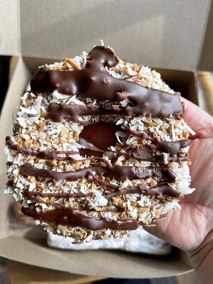 Meet the Samoa's cooler cousin! This coconut-chocolate creation is like a Girl Scout cookie that went to culinary school and graduated with honors.