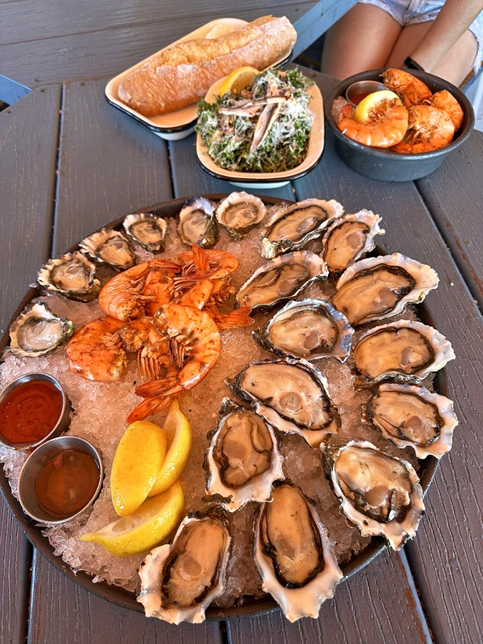 The seafood platter to end all platters! Oysters, shrimp, and all sorts of oceanic goodies &ndash; it's like Neptune himself catered this feast.