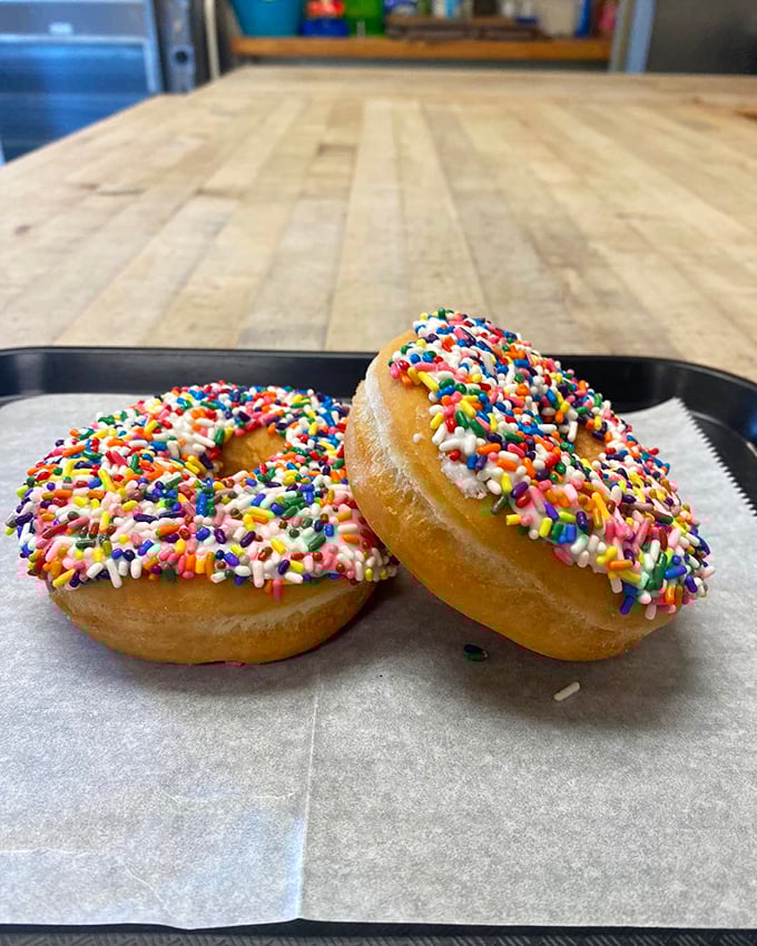 Sprinkle me happy! These colorful rings are like edible confetti, celebrating the joy of simple pleasures.