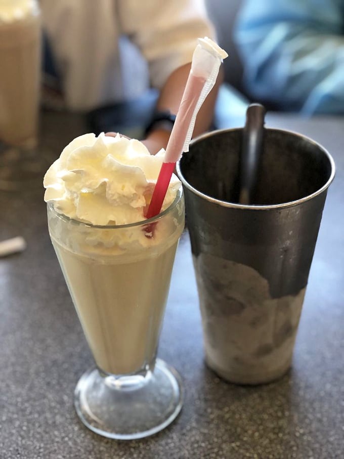 Vanilla, but make it fabulous! This milkshake isn't just dessert, it's a frothy tower of sweetness that demands to be photographed &ndash; and devoured.