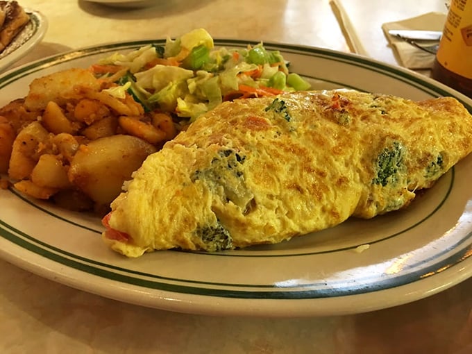 Green eggs and ham? Dr. Seuss has nothing on this veggie omelet! It's a garden party wrapped in a fluffy egg blanket.