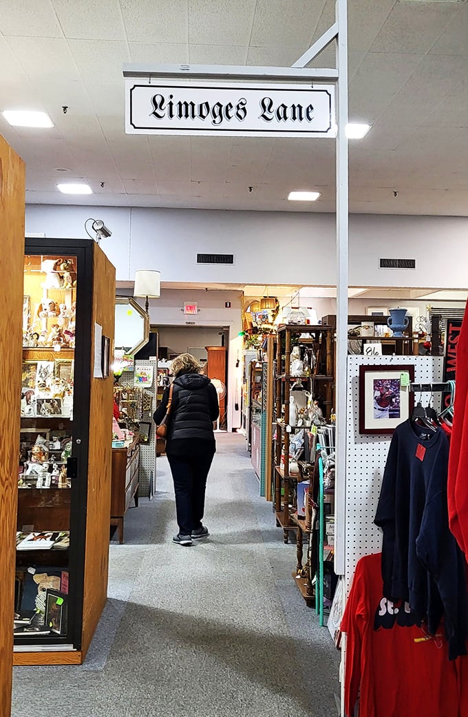 Down the rabbit hole we go! "Limoges Lane" beckons shoppers into a world where every turn reveals a new nostalgic surprise.
