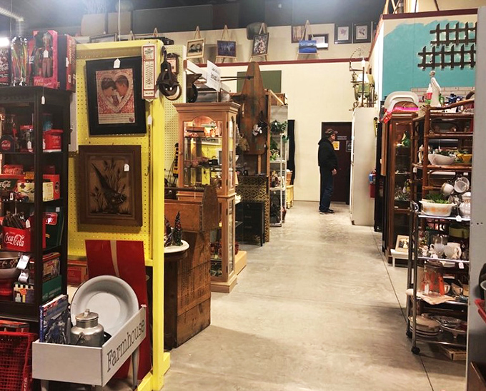 Where fashion meets history! These aisles are like a catwalk through time. Who's ready to strut their stuff in polyester?