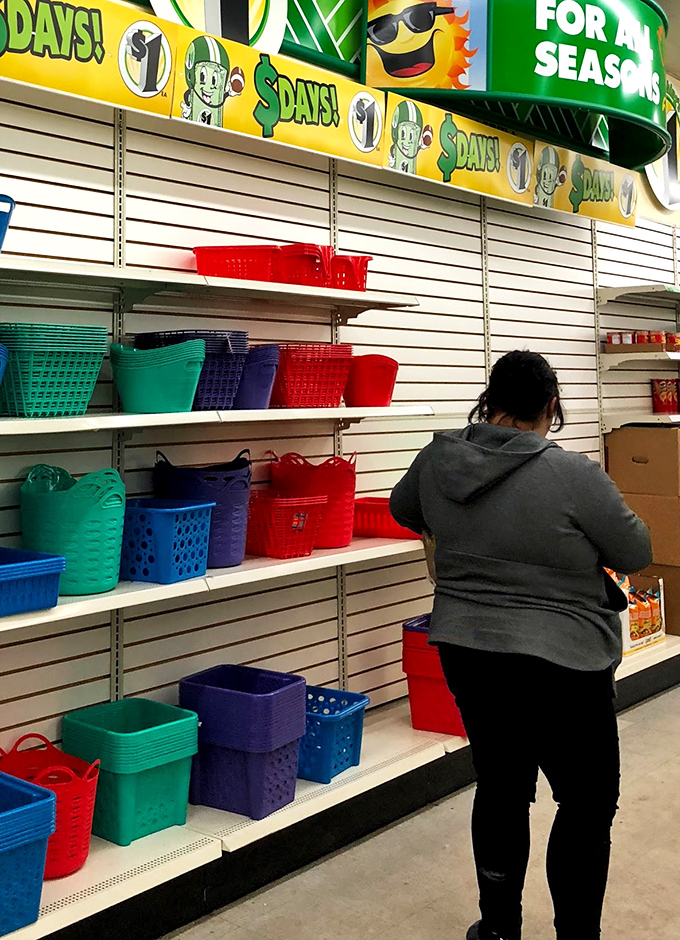 Treasure hunting in action! Watch as fellow bargain enthusiasts navigate the aisles, their carts filling up faster than you can say "impulse buy."
