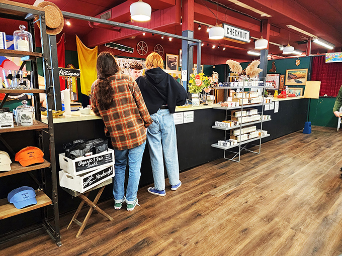 Treasure hunters in their natural habitat! Watch as they navigate the aisles, their eyes gleaming with the thrill of the find.